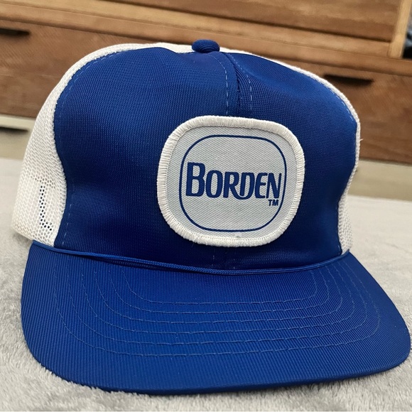 Accessories | Vintage Borden Milk Cream Foam Mesh Employee Hat Baseball ...